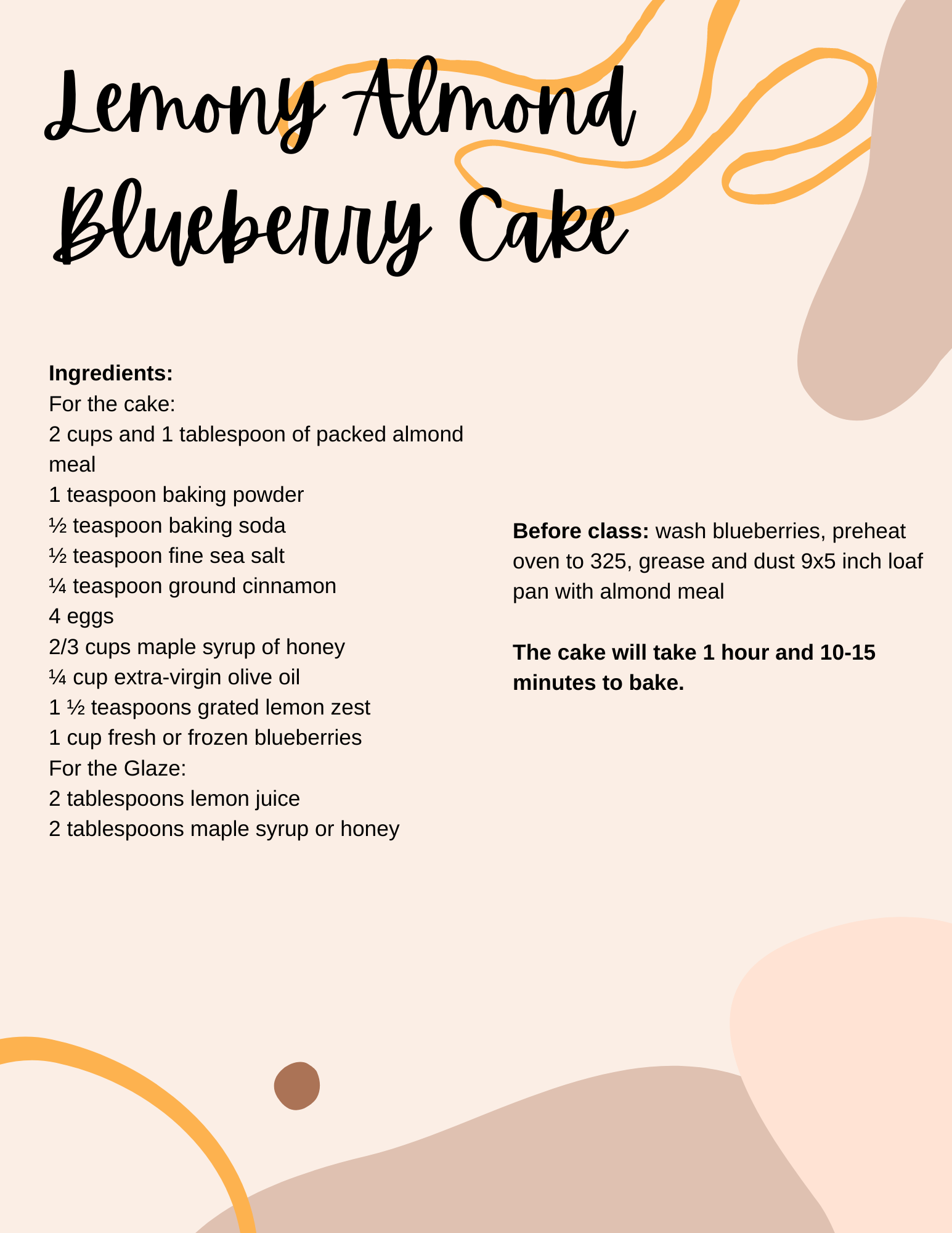 Lemony Almond Blueberry Cake – First Presbyterian Church Cedar Rapids